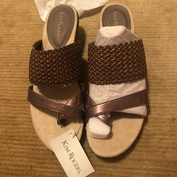 Kim Rogers | Shoes | Kim Roger Pauley Bronze Wedge Sandals | Poshmark